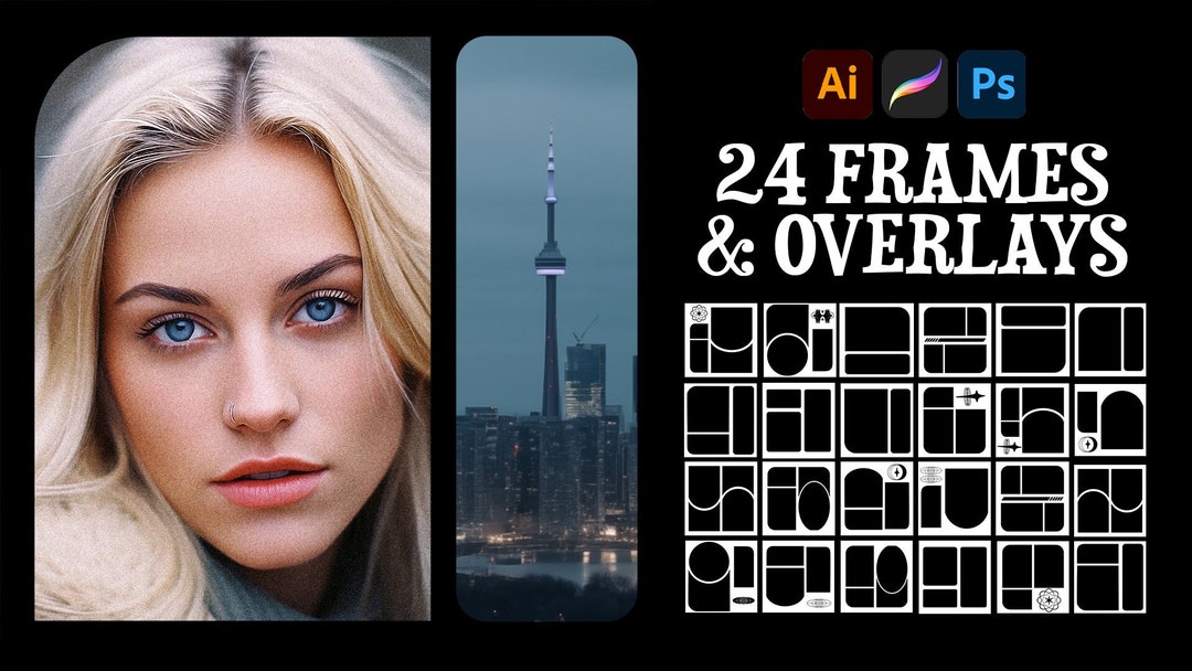 Frames and Overlays Vector Pack - Etsy