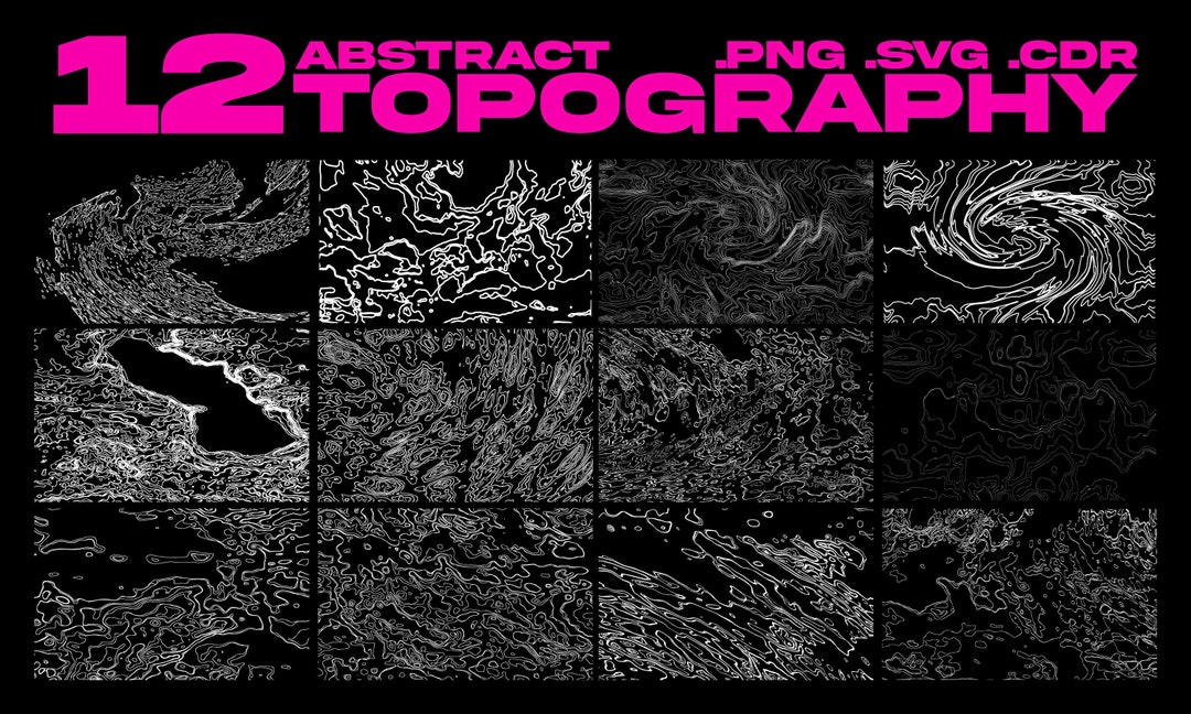 Topographic Map Vector Patterns Pack (12 Variations) - for Illustrator ...