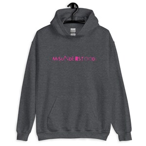 Misunderstood Hoodie (pink Font) - Etsy