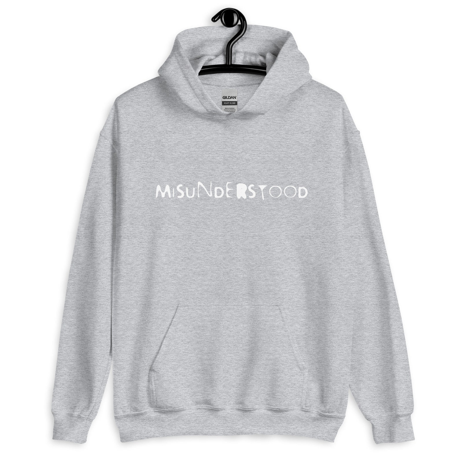 Misunderstood Hoodie (white Font) - Etsy