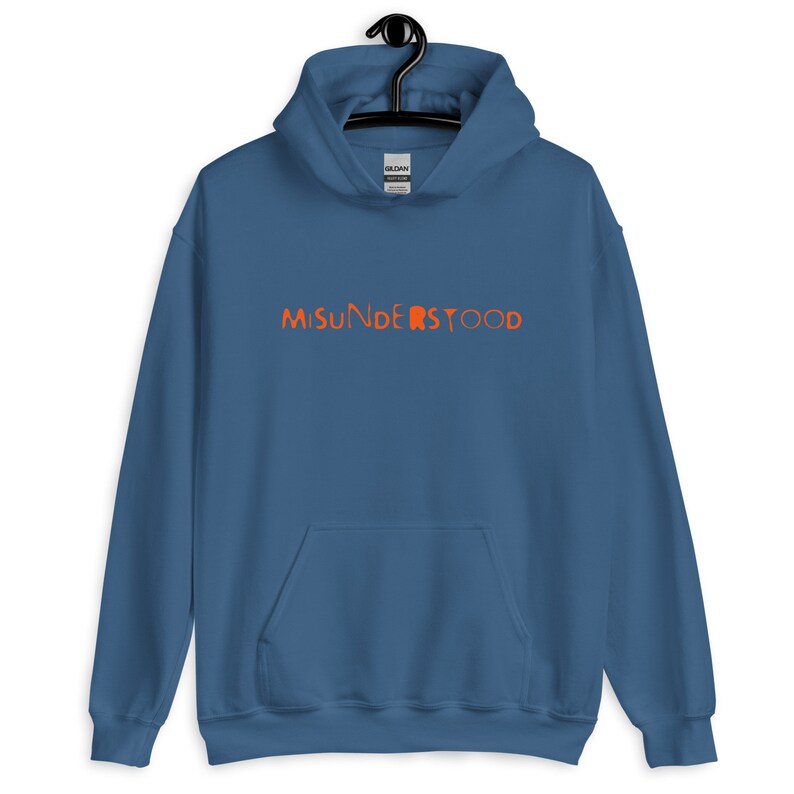 Misunderstood Hoodie (orange Font) - Etsy