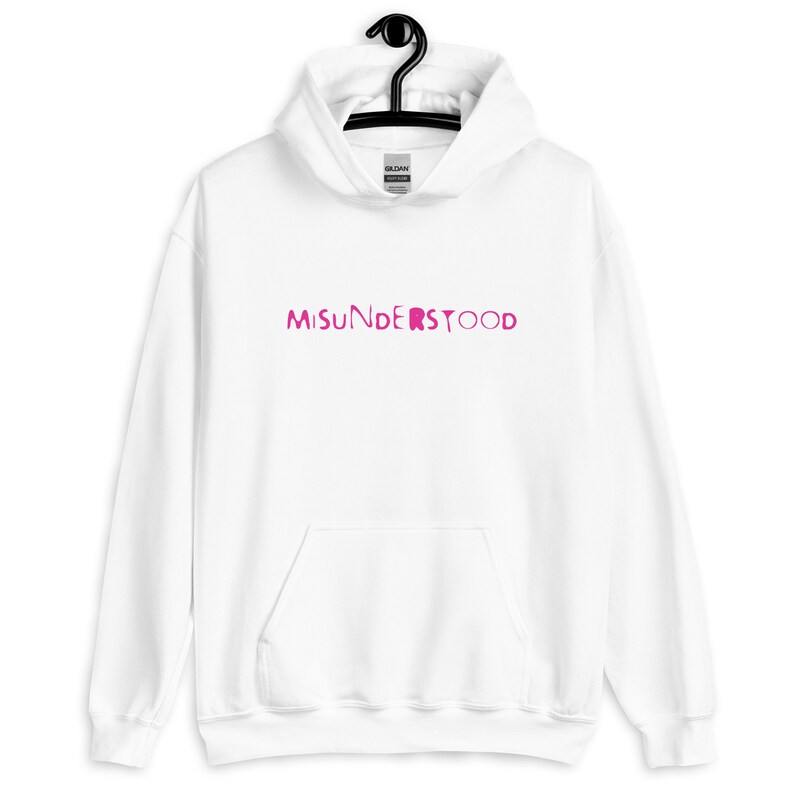 Misunderstood Hoodie (pink Font) - Etsy