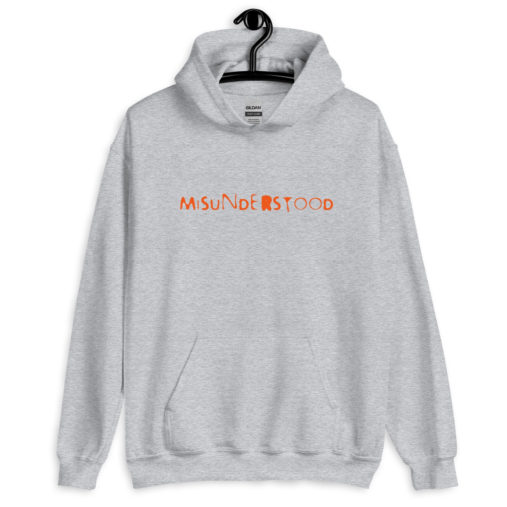 Misunderstood Hoodie (orange Font) - Etsy