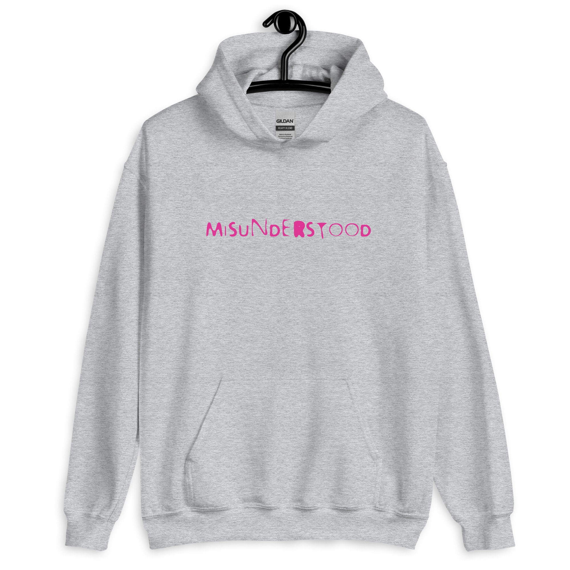 Misunderstood Hoodie (pink Font) - Etsy