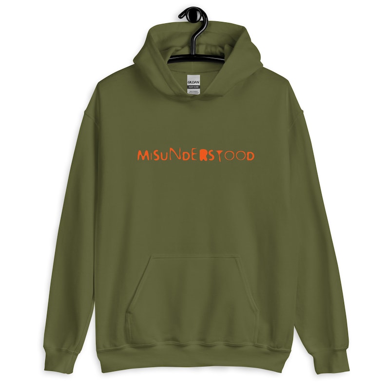 Misunderstood Hoodie (orange Font) - Etsy