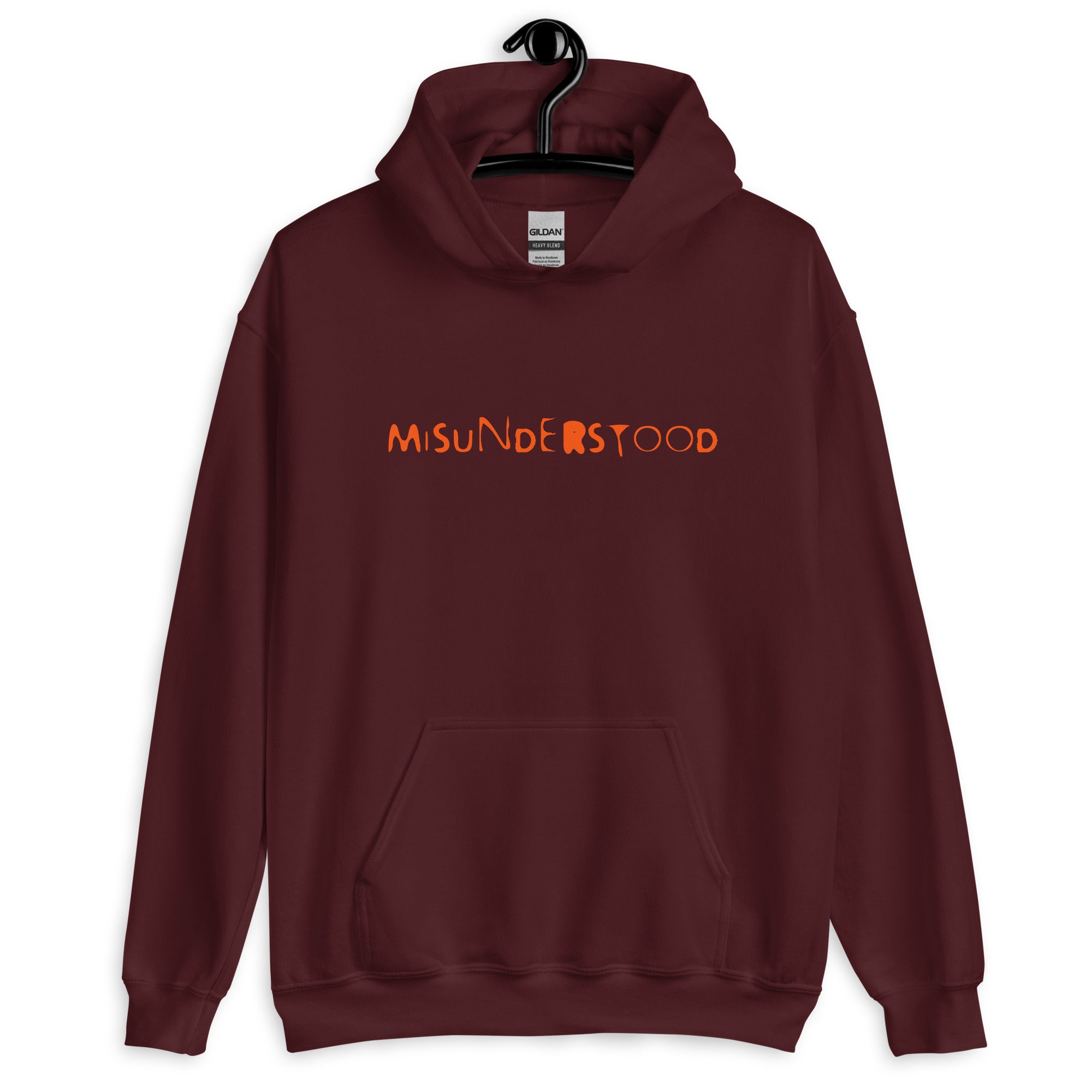 Misunderstood Hoodie (orange Font) - Etsy