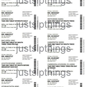 Australian Mock/fake Prescription Medication Labels for SLP/OT ...