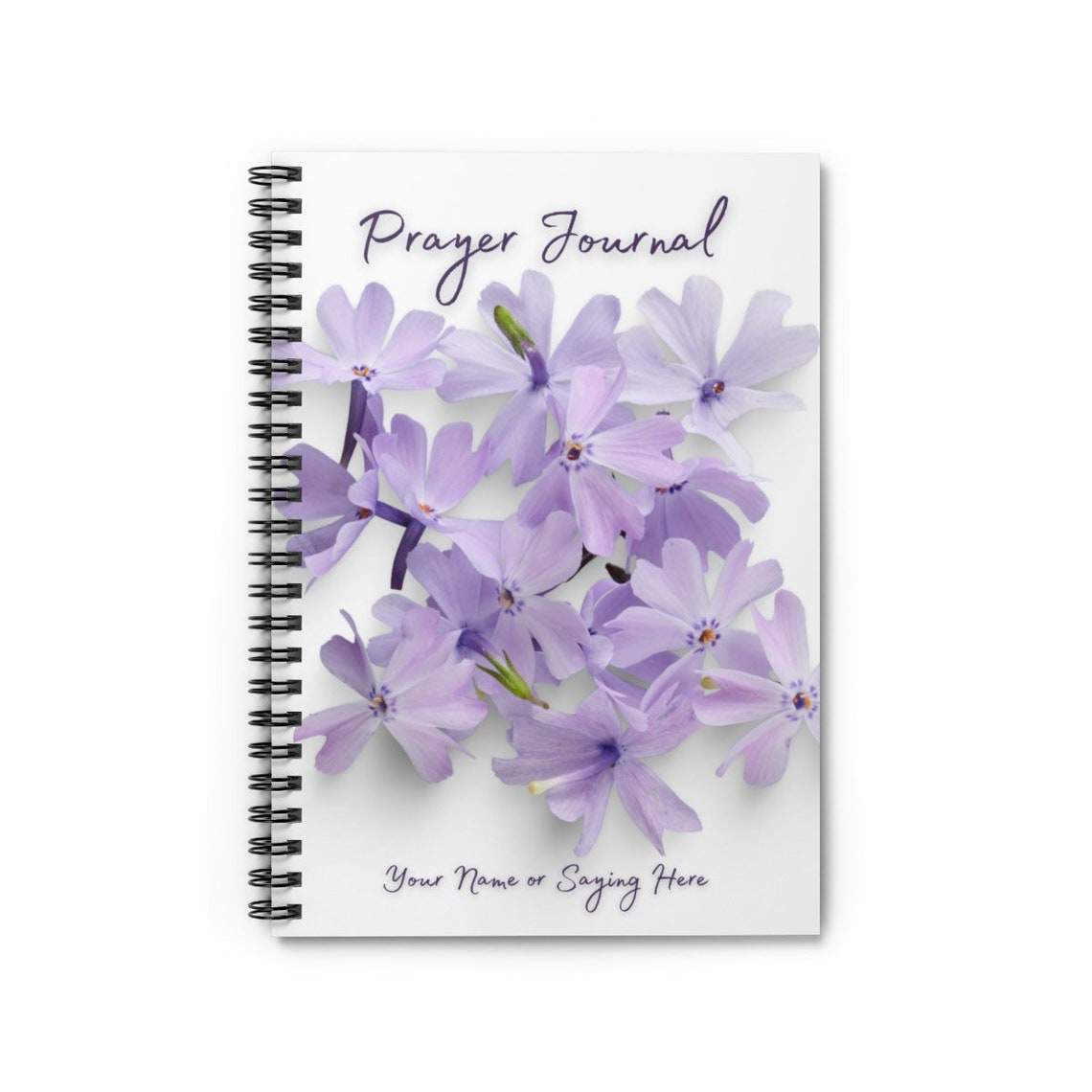 Personalized Prayer Requests Spiral Notebook Purple Flowers Printed on ...