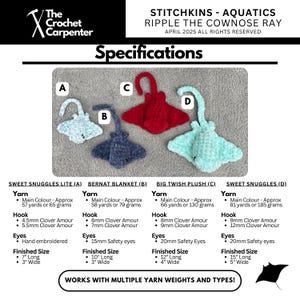 Ripple the Ray - Finger Puppet + Plushie Crochet Cownose Ray PDF ...