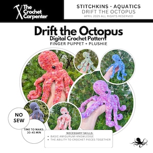 Crochet Octopus PDF Pattern: Finger Puppet & Plushie (digital Download ...