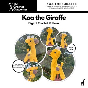 Koa the Giraffe Crochet Pattern: No Sew Amigurumi (digital Download) - Etsy
