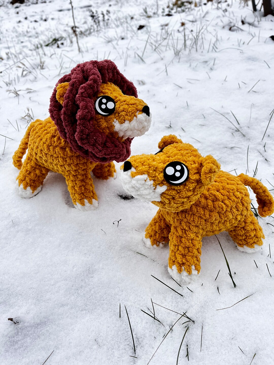 Liam and Lisa the Lion Crochet Pattern the Crochet Carpenter - Etsy