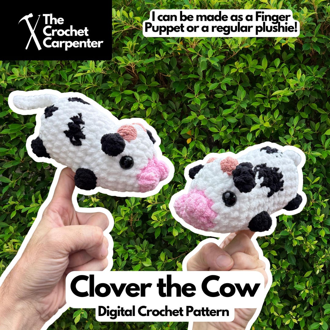 Crochet Cow PDF Pattern: Finger Puppet & Plushie (digital Download) - Etsy