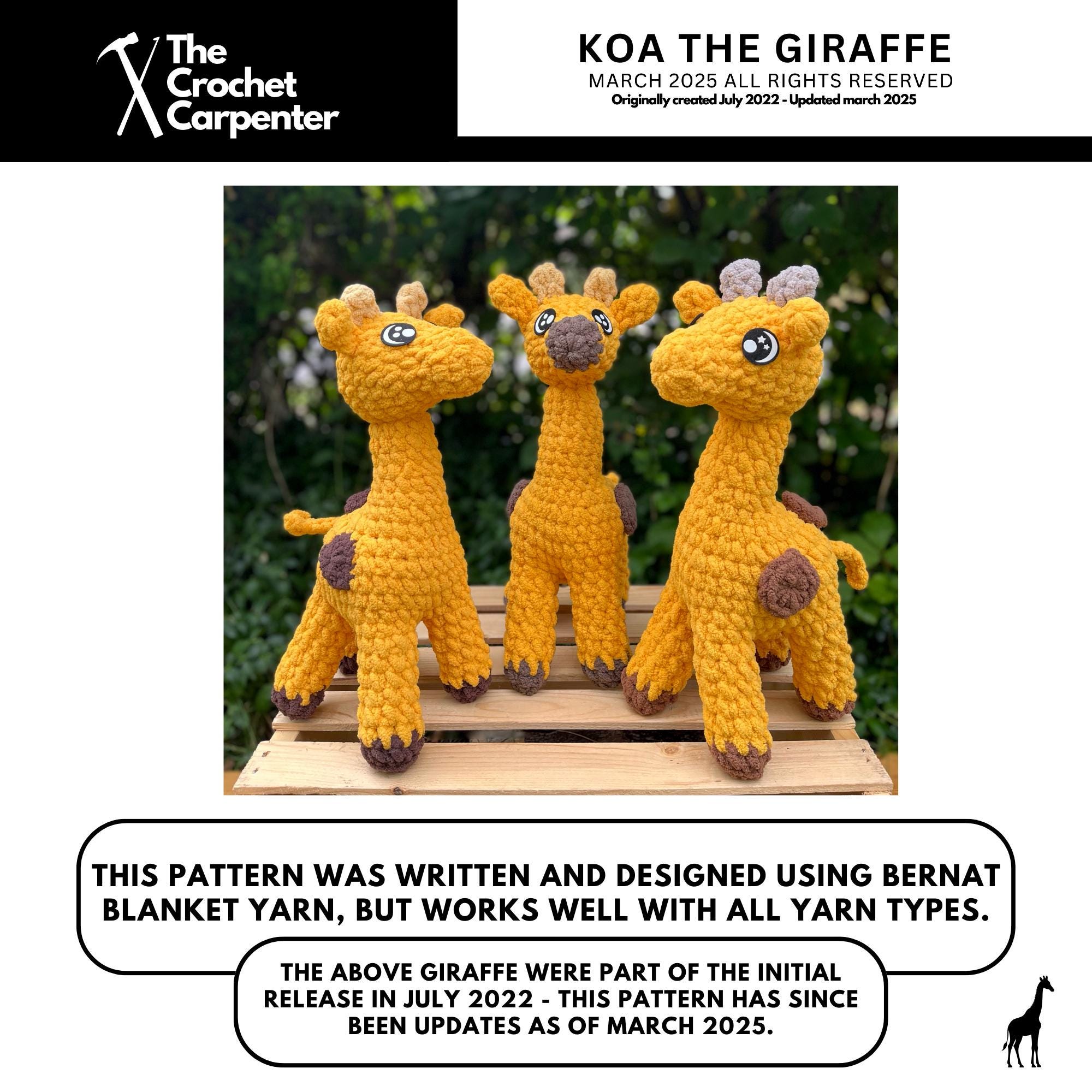 Koa the Giraffe Crochet Pattern: No Sew Amigurumi (digital Download) - Etsy