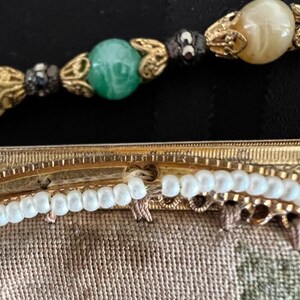 Antique Micro Petit Point Bag by Calem Figural Scene With Jeweled ...