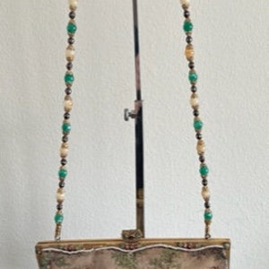 Antique Micro Petit Point Bag by Calem Figural Scene With Jeweled ...