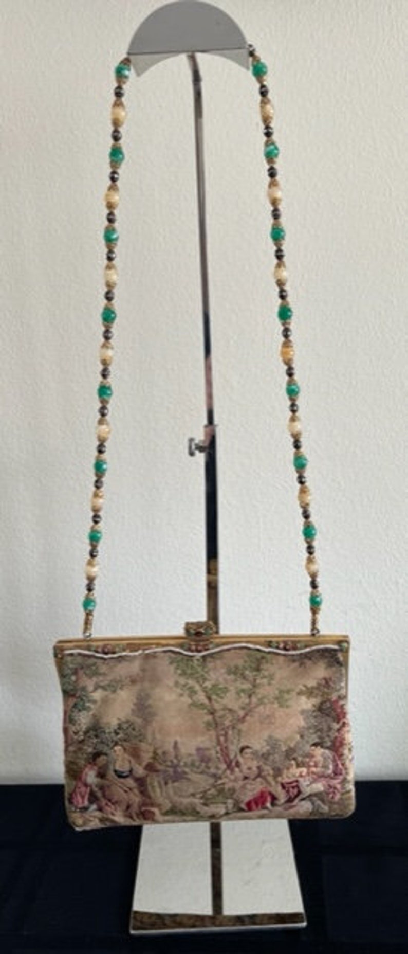 Antique Micro Petit Point Bag by Calem Figural Scene With - Etsy