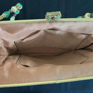 Antique Micro Petit Point Bag by Calem Figural Scene With Jeweled ...