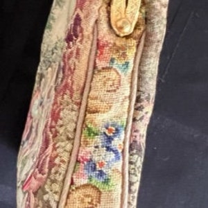 Antique Micro Petit Point Bag by Calem Figural Scene With Jeweled ...