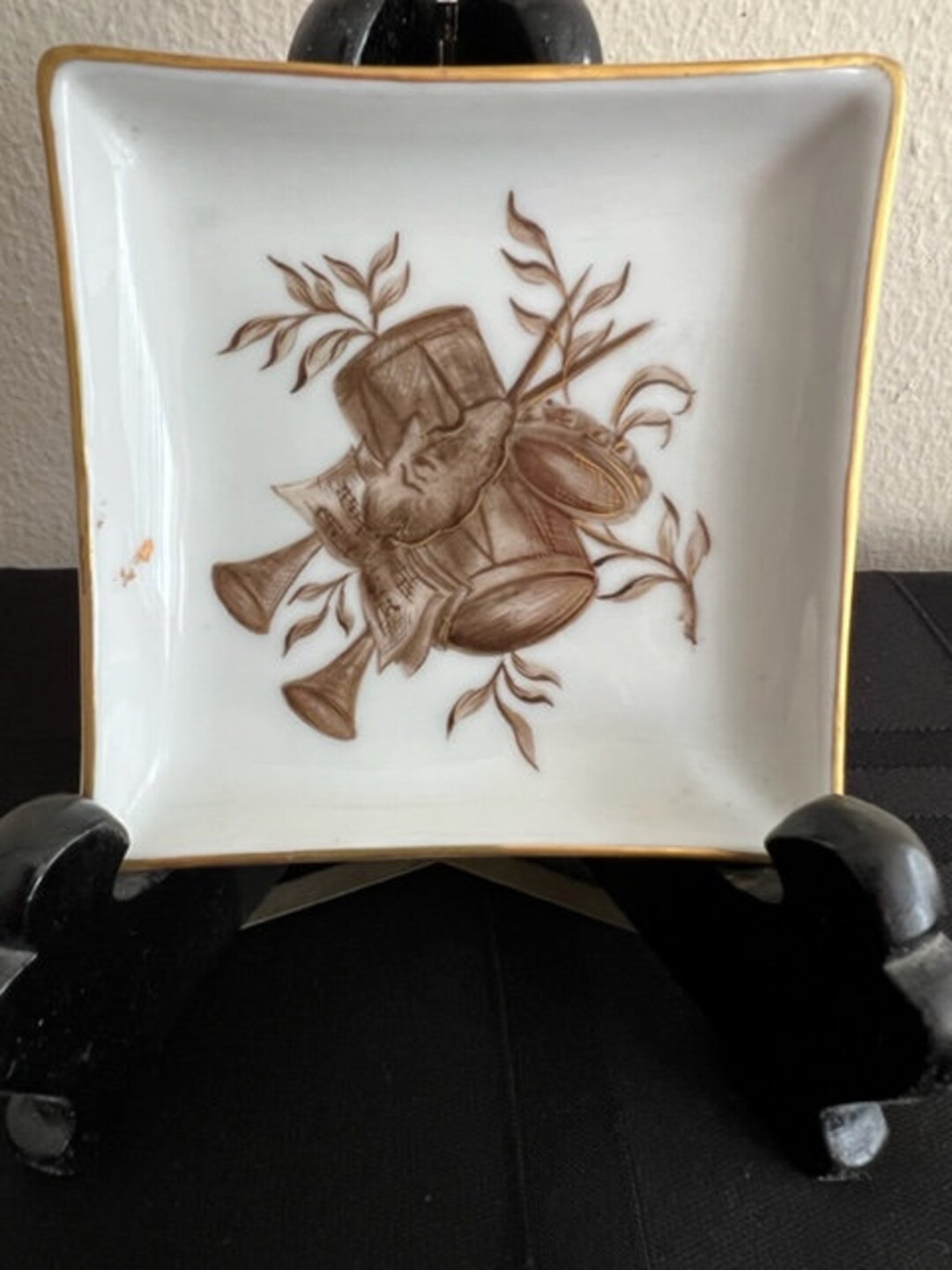 Vintage Tiffany Porcelain Private Stock Hand Painted Square Trinket ...