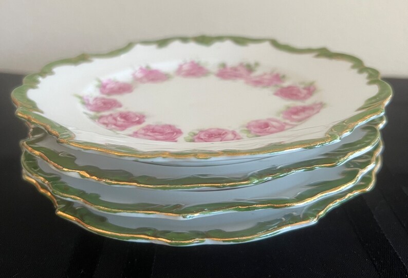 Antique Hand Painted Porcelain Pink Rose Flower Botanical - Etsy