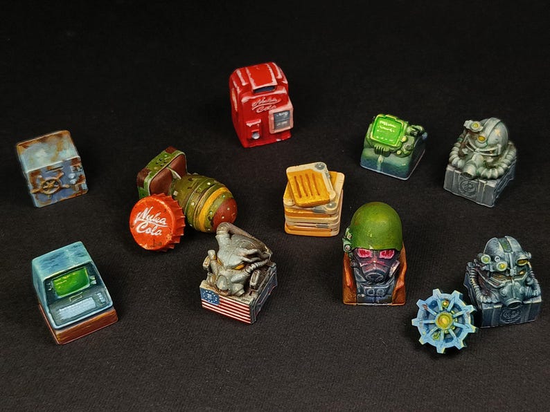 T-45 Power Armor Helmet Fallout Hand Painted Artisan Keycap \ for ...