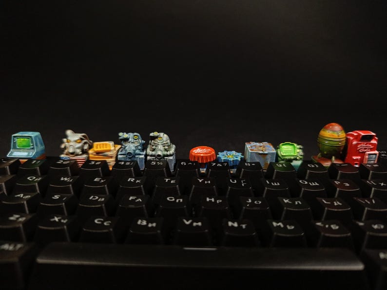 T-45 Power Armor Helmet Fallout Hand Painted Artisan Keycap \ for ...