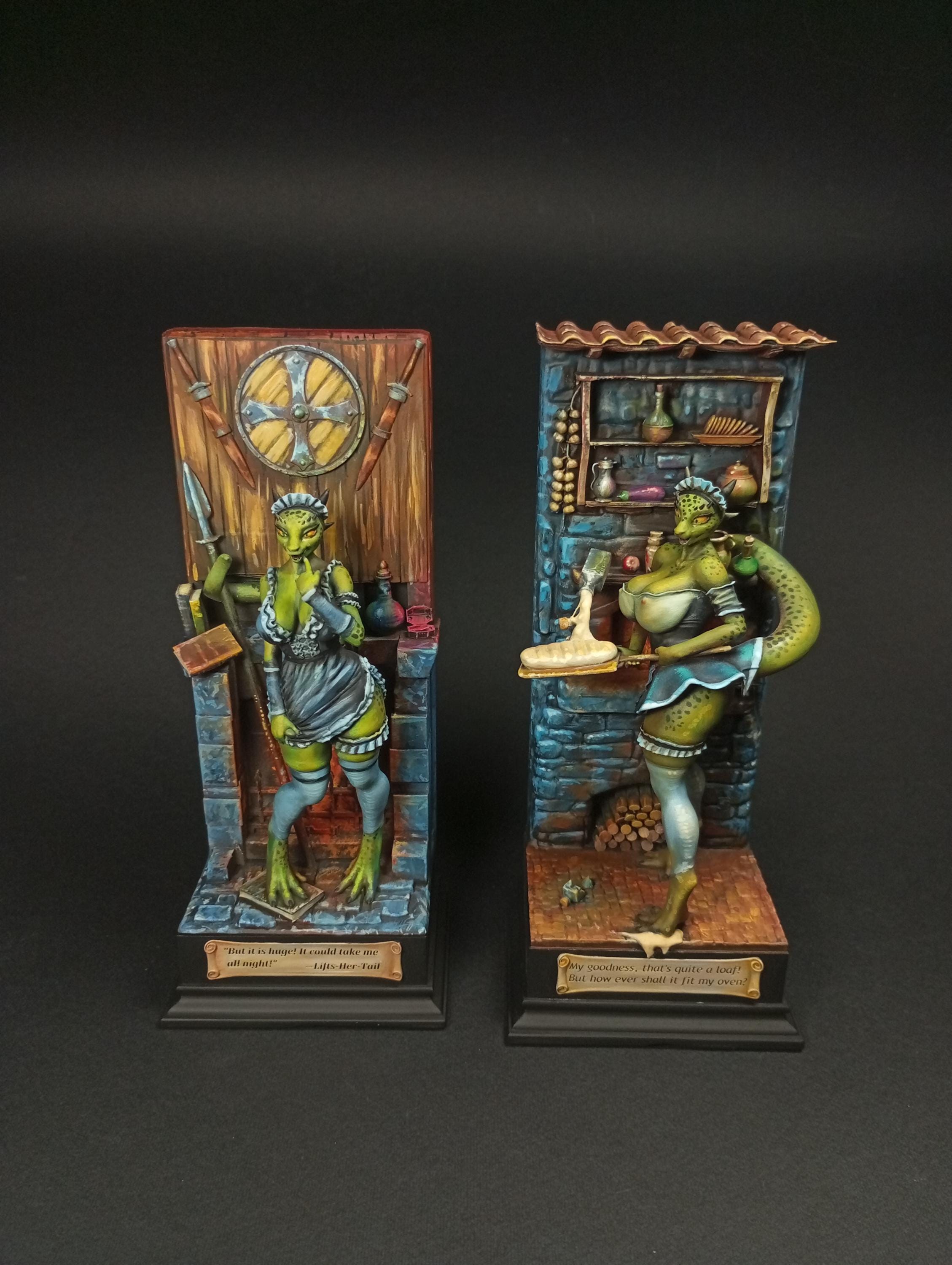 Lusty Argonian Maid \ Hand-painted Diorama Figurine MADE TO ORDER - Etsy