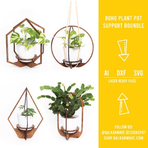 Flower Pot.laser Cut Files SVG DXF CDR Vector Plans - Etsy