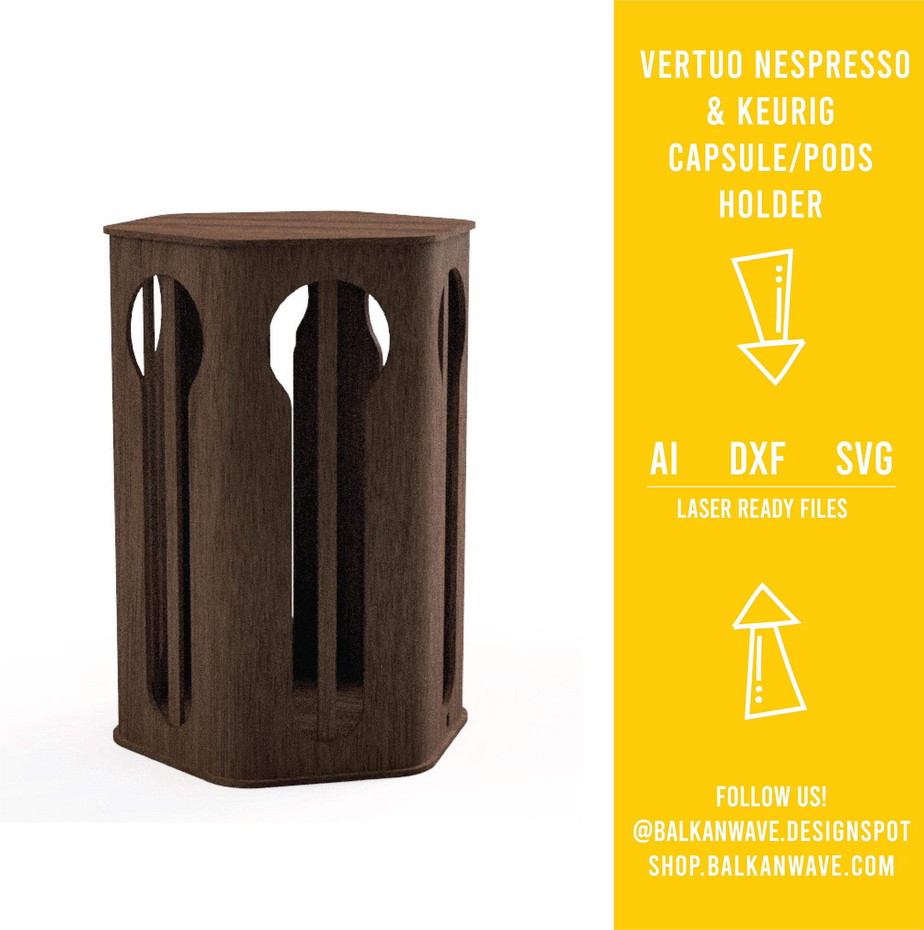 Vertuo Nespresso and Keurig Capsule Holder Ai Dxf Svg Vector Files ...