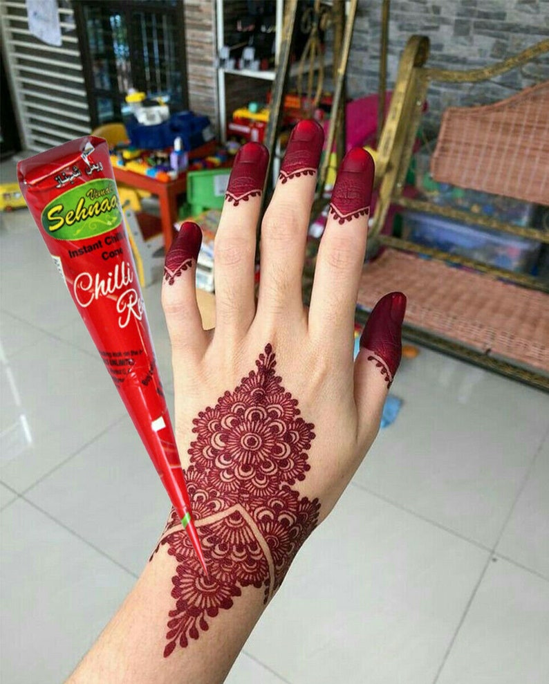 Red Henna Cones Bridal Henna Weeding Mehendi Fast Color Tattos - Etsy