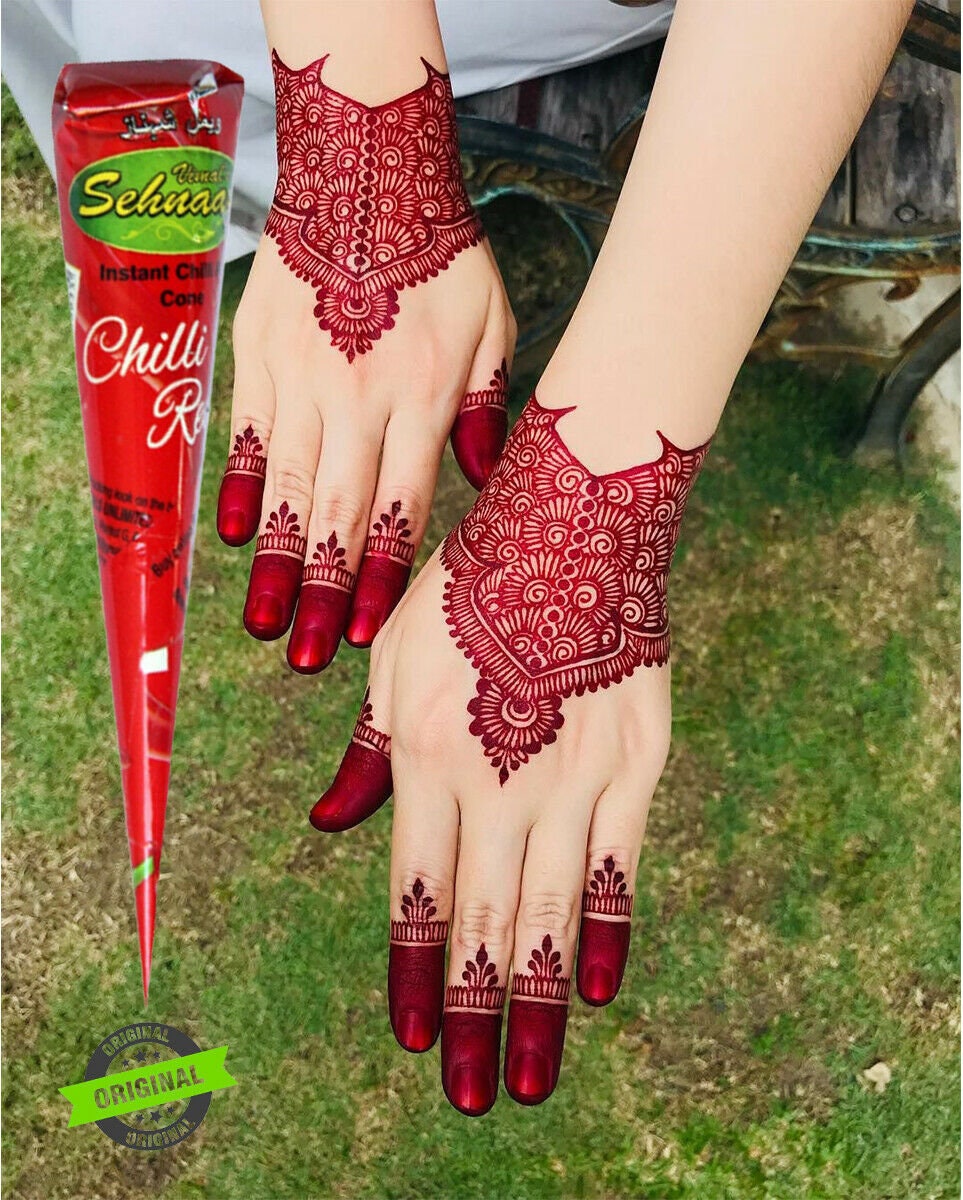 Red Henna Cones Bridal Henna Weeding Mehendi Fast Color Tattos - Etsy