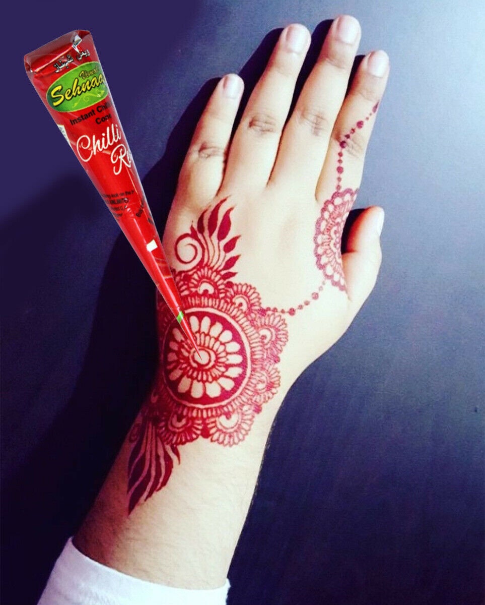 Red Henna Cones Bridal Henna Weeding Mehendi Fast Color Tattos - Etsy