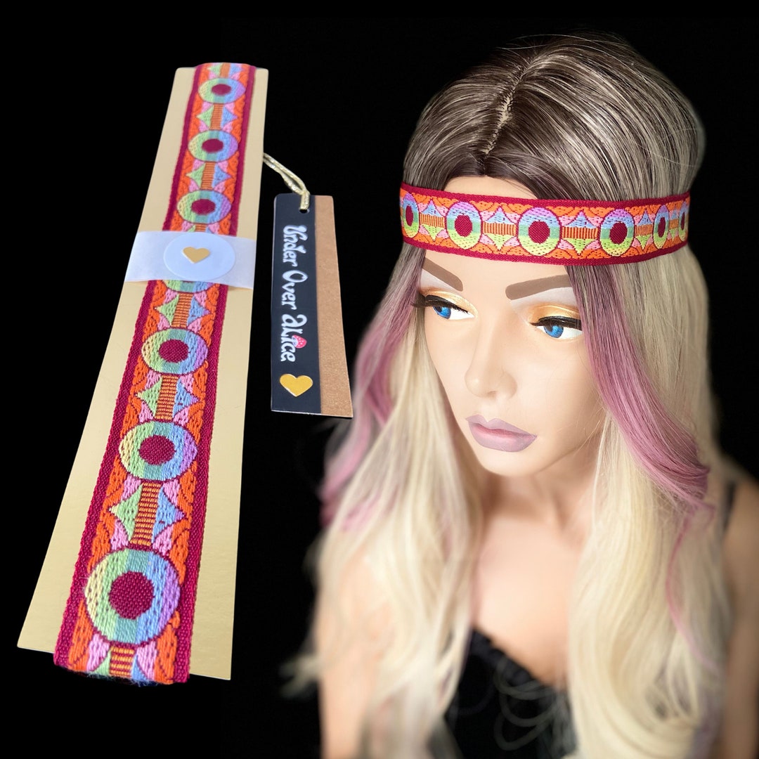 Boho Headband Atomic 50s 60s Psychedelic Rainbow Pride Pop Art Tie Die ...