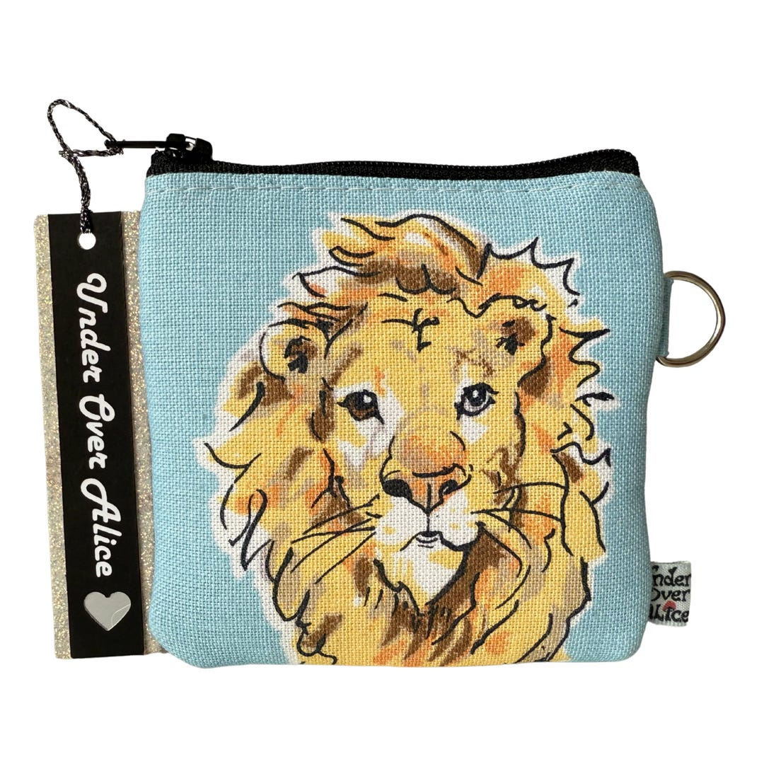 Leo Lion Print Big 5 Anime Coin Purse 70s Vintage Fabric Most Unique ...