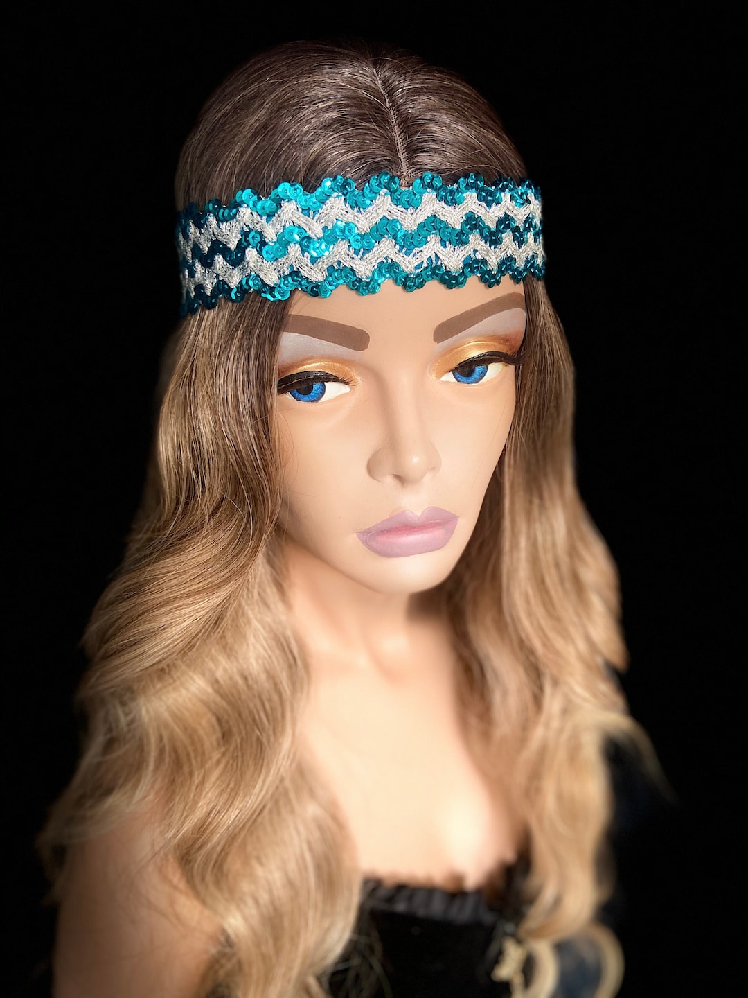 Bling Sequin Disco Headband 60s 70s Hair Accessory Alternative Edgy ...