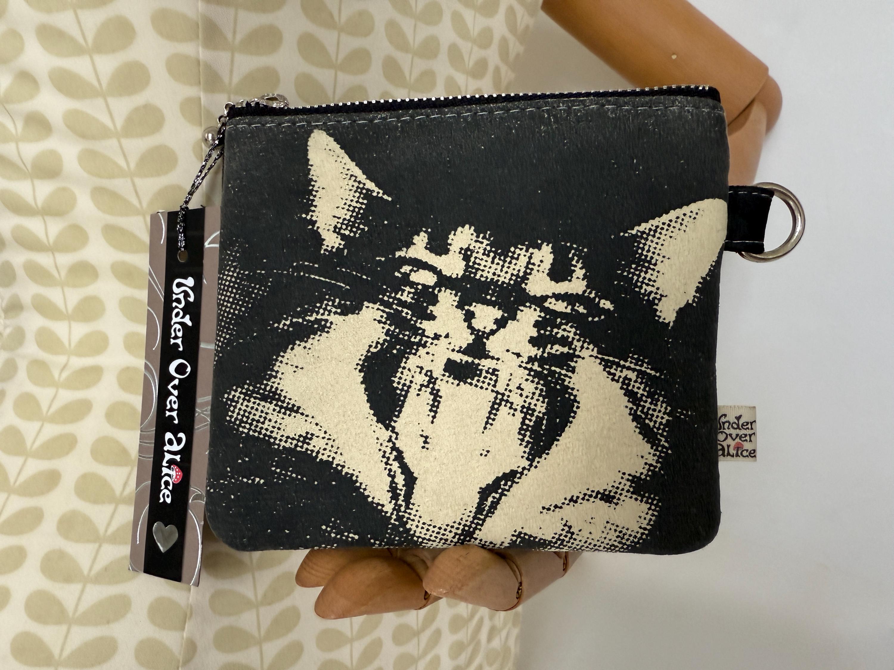 Vegan Suede Handmade Bohemian Wallets: Handprinted, Pop Art Cat Designs ...