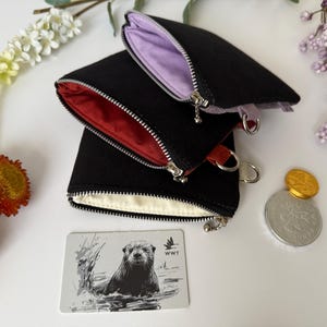 Vegan Suede Zipper Wallet Kitty Coin Purse Designers Guild Fabric ...