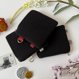 Vegan Suede Zipper Wallet Kitty Coin Purse Designers Guild Fabric ...