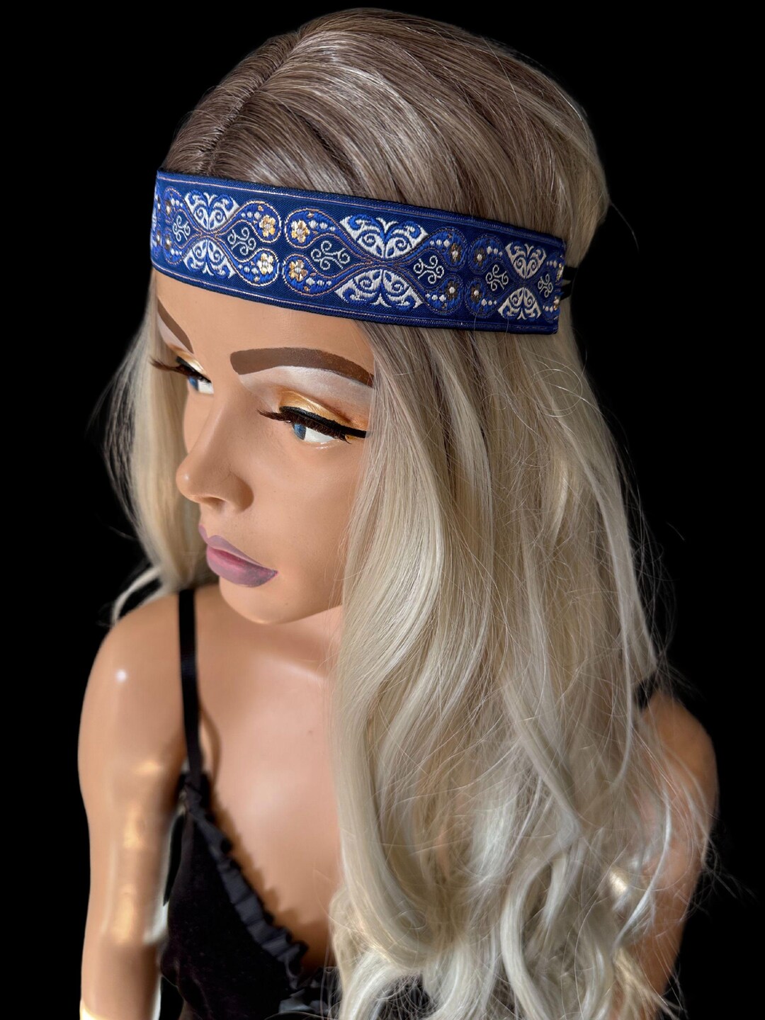 Dressy Diadem Circlet, Embroidered Forehead or Tiara Alice Hairband ...