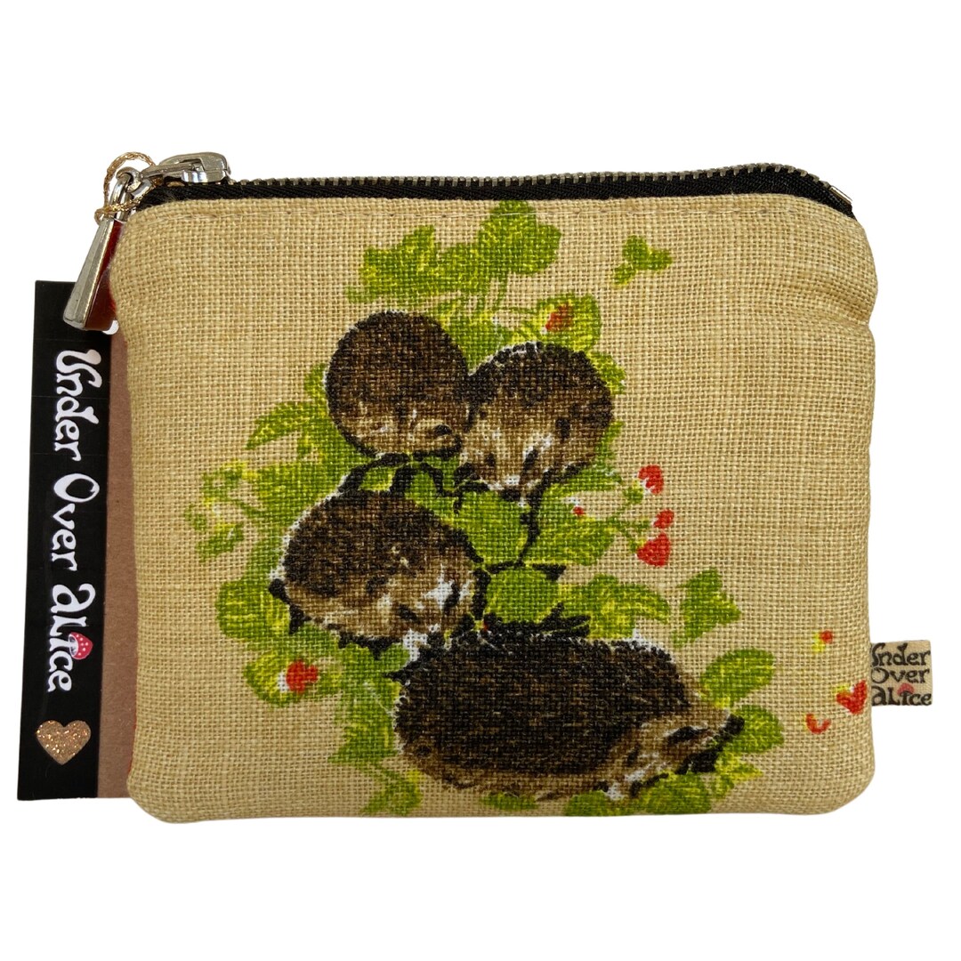 Strawberry Coin Purse Woodland Hedgehog 2 Pocket Wallet Spacious Multi ...