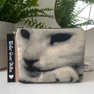 Meow Cosmic Cat Art Pop Silk Screen Kitty Coin Purse Ivory Cream Small ...