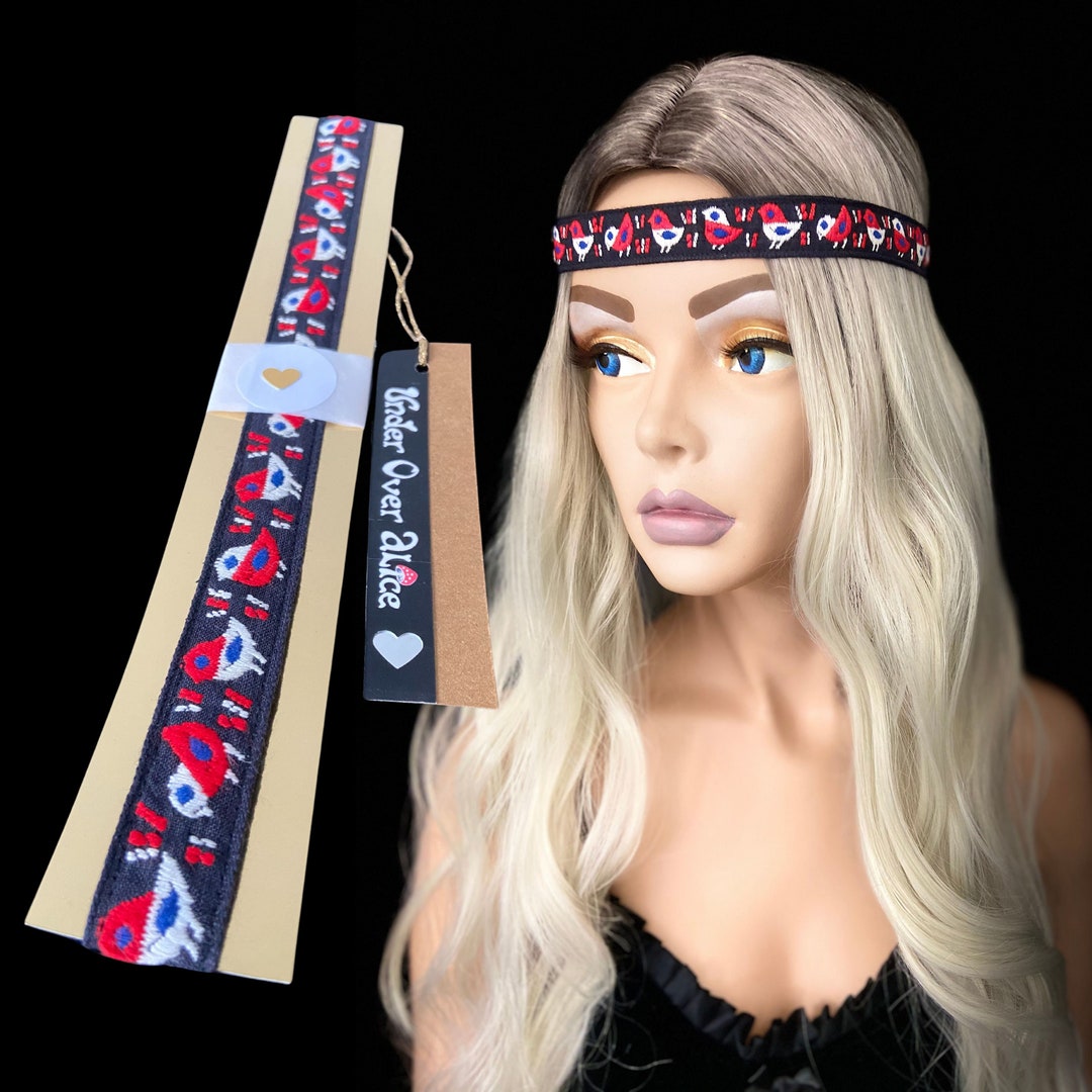 50s 60s Headband Vintage Eames Bird Style Chicks Everyday Embroidered ...