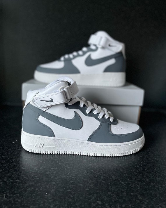 Custom Grey Air Force 1 Mids - Etsy