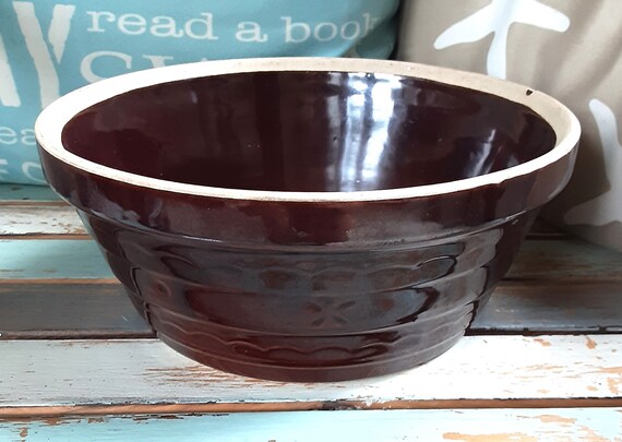 Vintage Brown Stoneware Marcrest Bowl Pottery Farmhouse - Etsy