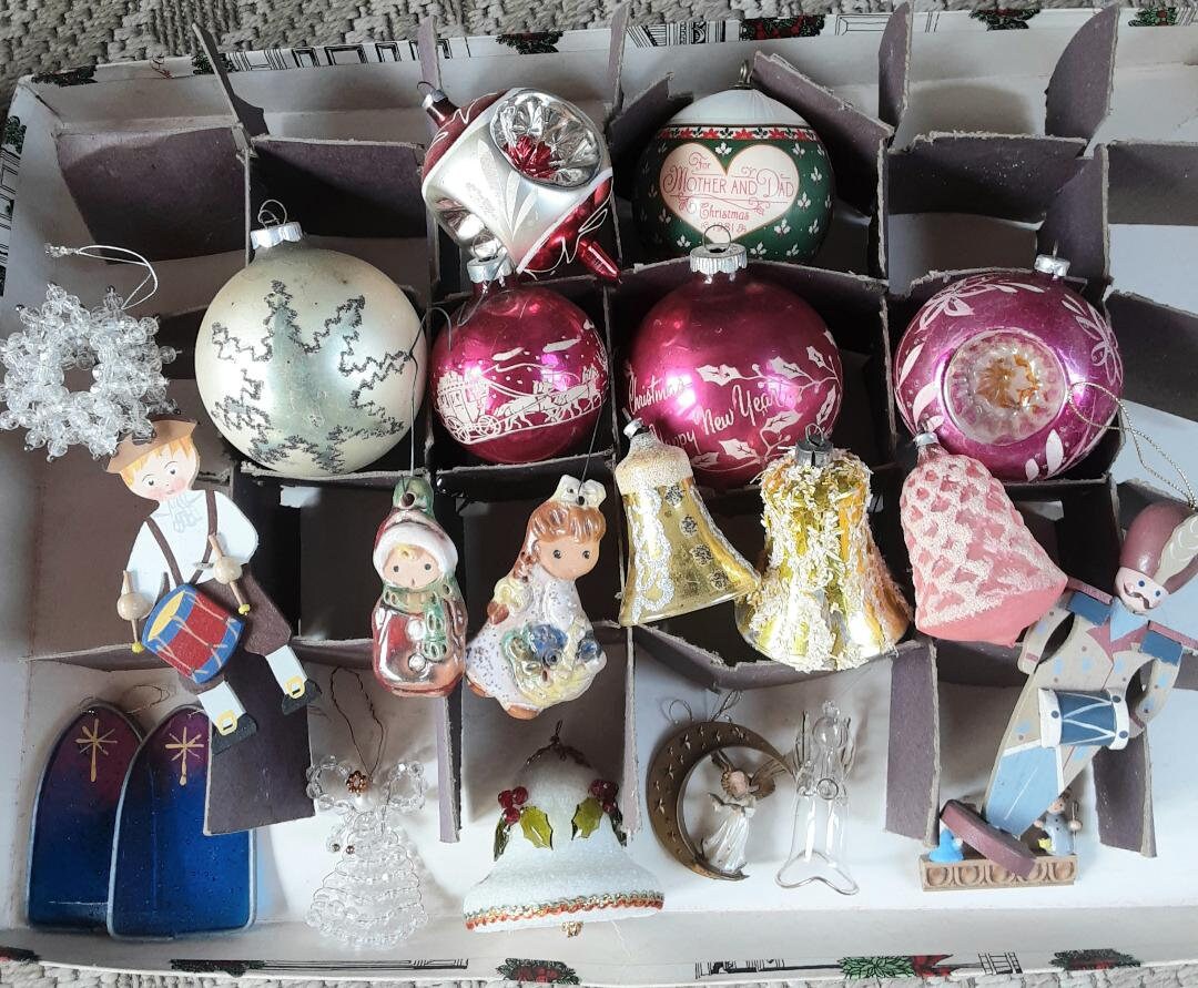 Vintage Christmas Bulbs Assorted Collection Glass and Homemade ...