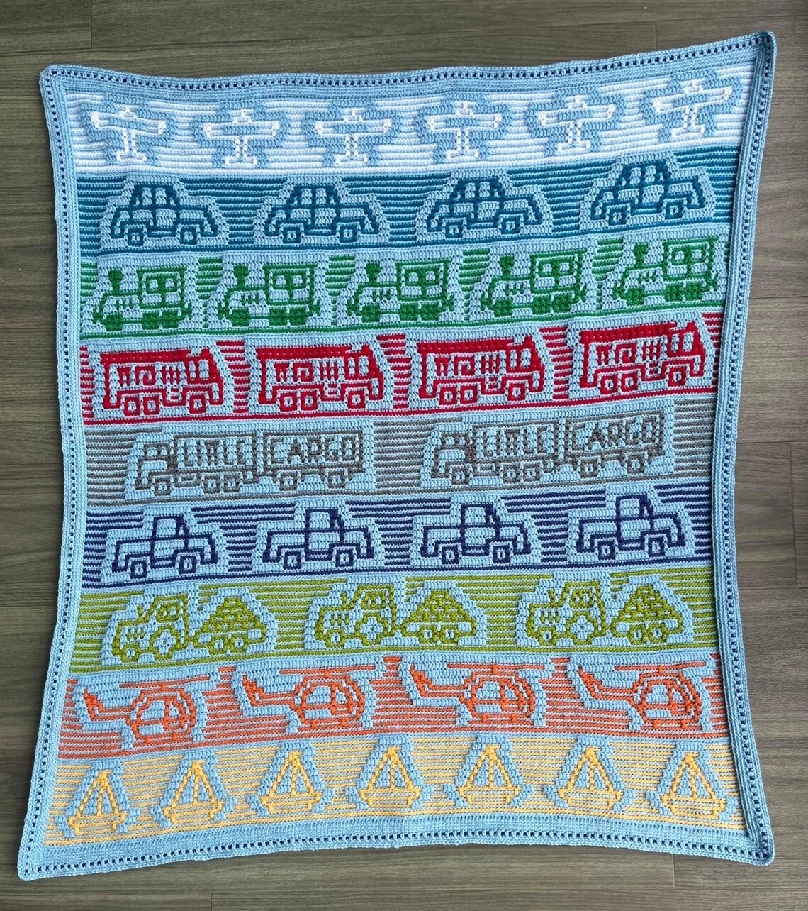 Little Train Overlay Mosaic Crochet Block - Etsy