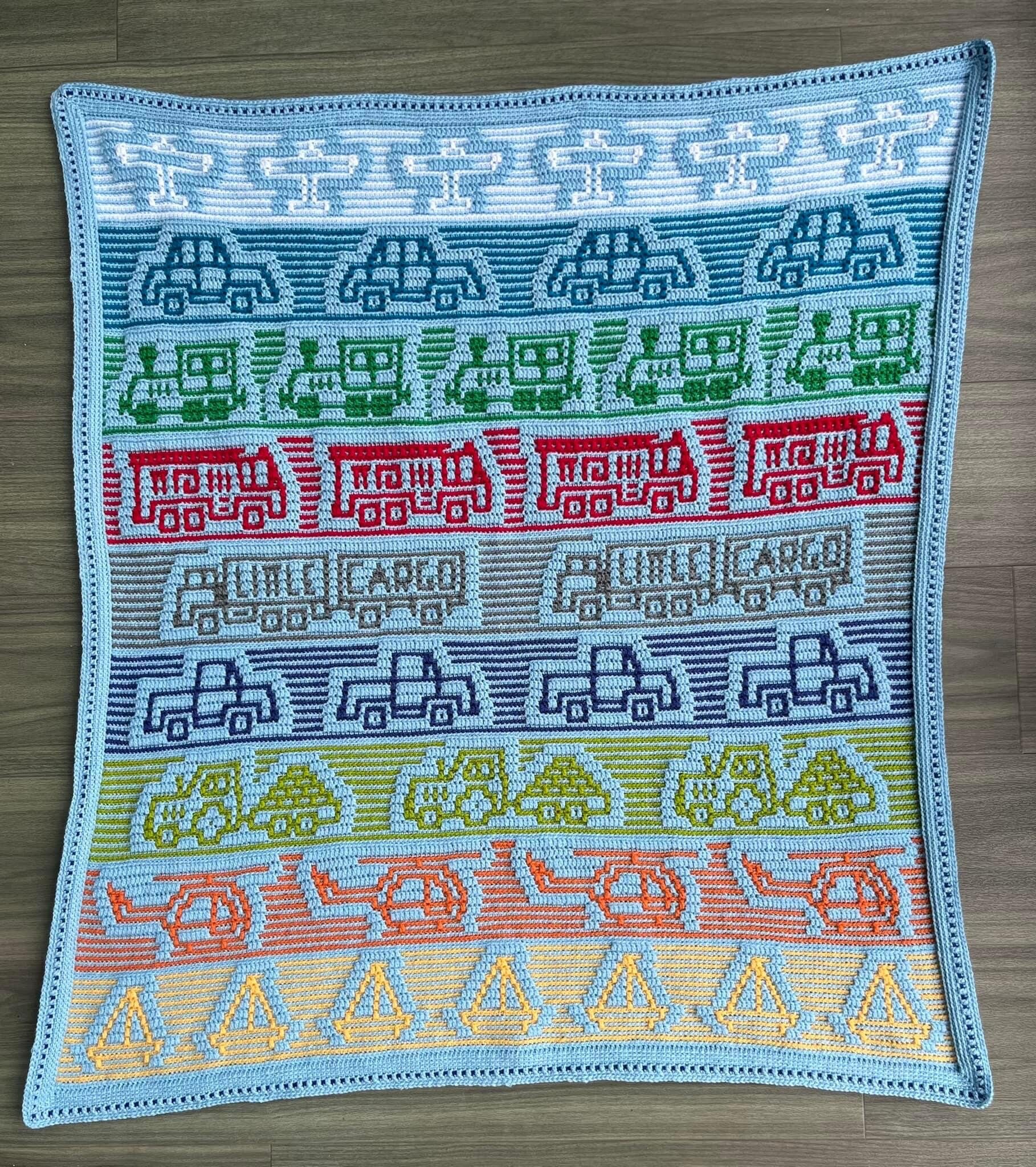 Little Train Overlay Mosaic Crochet Block - Etsy