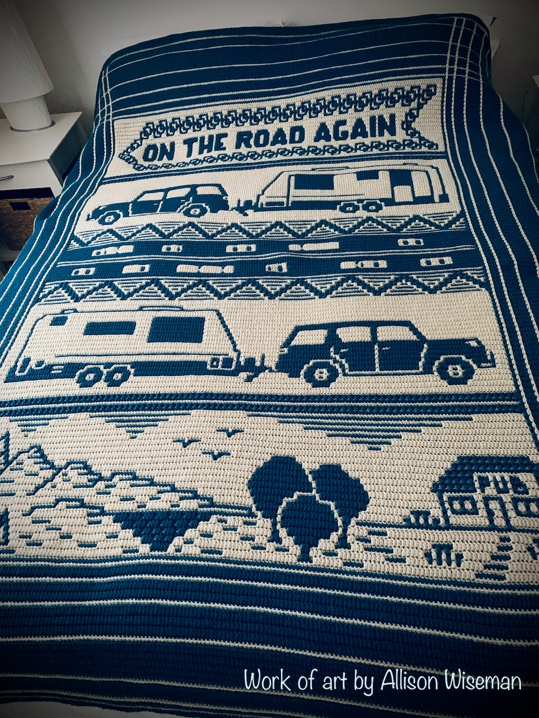 Home on the Road Mosaic Crochet Throw (car and Caravan) - Etsy