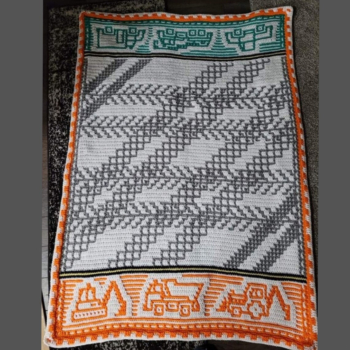 Little Excavator Overlay Mosaic Crochet Block - Etsy